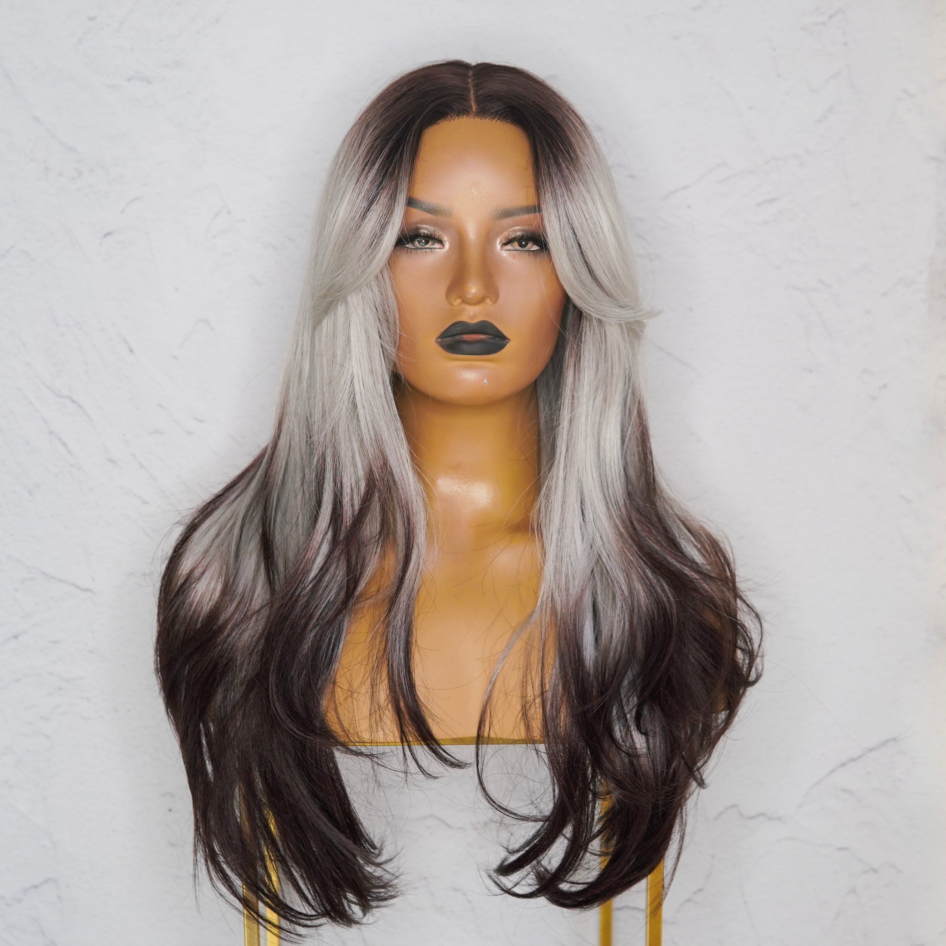 SELENE Grey Black Ombre Lace Front Wig | Milk & Honey – Hella Heels US