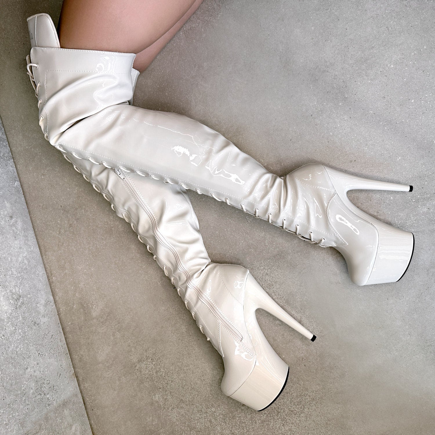 LipKit Thigh High Front Lace - No Angel - 7 INCH – Hella Heels US